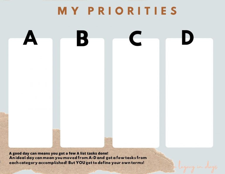 How to find your priorities as a mom- 3 steps! - A Legacy In Days