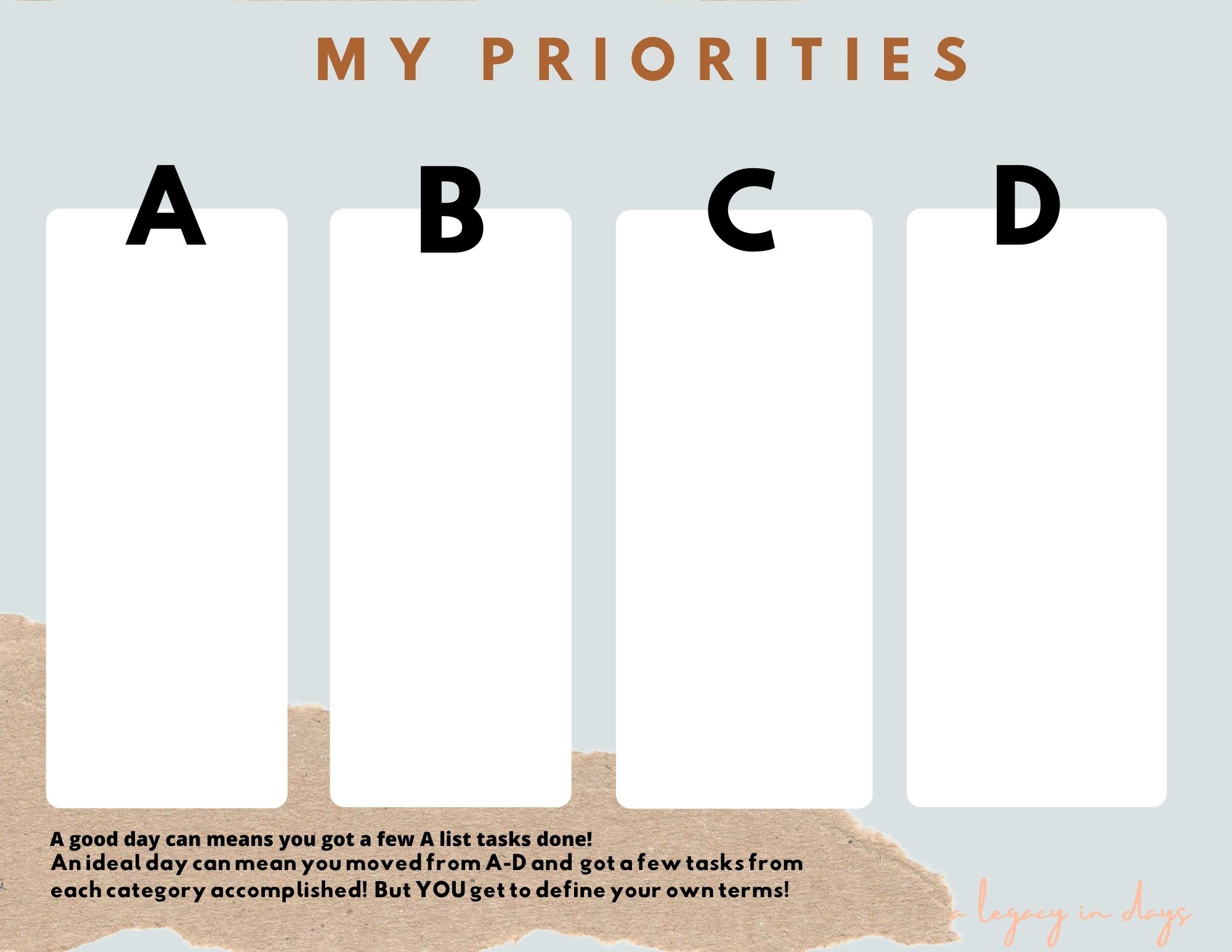 How to find your priorities as a mom- 3 steps! - A Legacy In Days